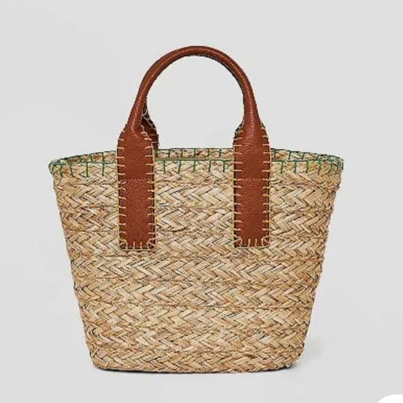 Universal Thread | Bags | Universal Thread Straw Mini Tote Handbag ...